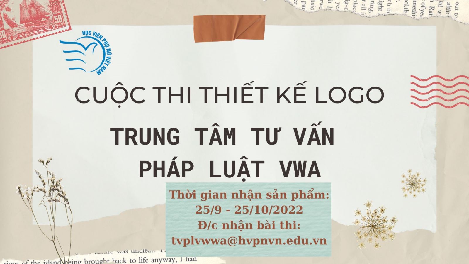 Kế hoạch cuộc thi thiết kế logo Trung tâm Tư vấn pháp luật - VWA | Học viện Phụ nữ Việt Nam